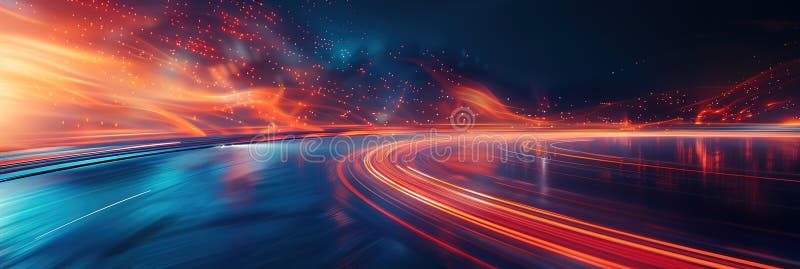 A Fusion of Neon Glow and Sparkling Motion Light, the Artful Dance of ...