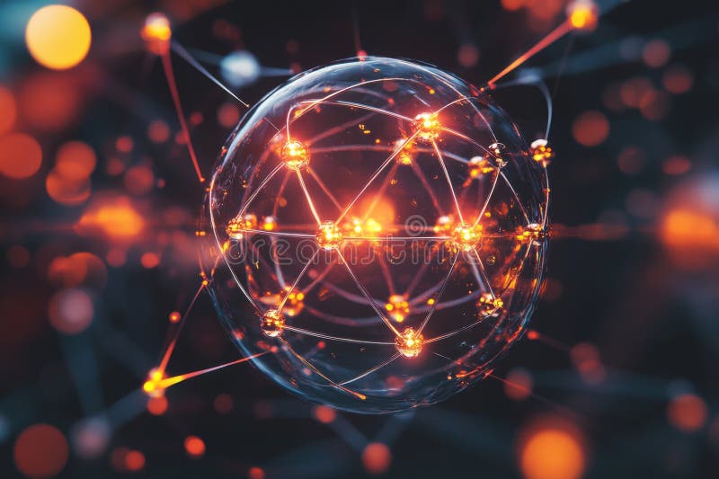 Fusion of Quantum and Digital Networks Stock Illustration ...