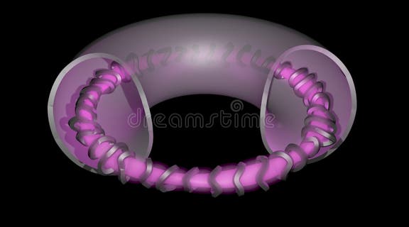 Fusion Reactor . Stellarator Style . Transparent Solid Outer Shell ...