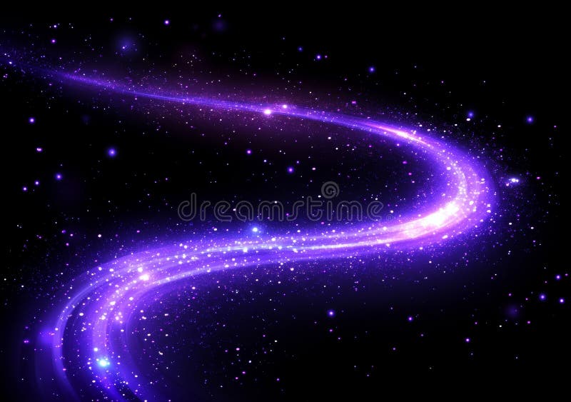 The Fusion of Softly Glowing Purple Flow Curves and Swells on a ...