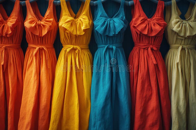 Fusion Spring Summer Clothing Styles Showcasing Vibrant Colors Stock ...