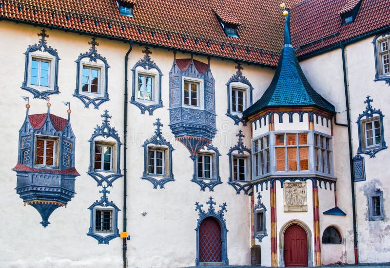 Fussen, Germany - April 04, 2013: View of the Inner Courtyard of the ...