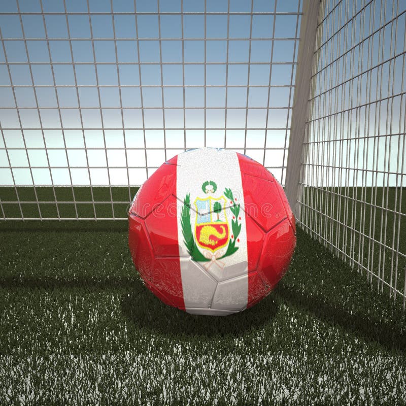Futebol Com a Bandeira Do Peru Ilustração Stock - Ilustração de azul ...