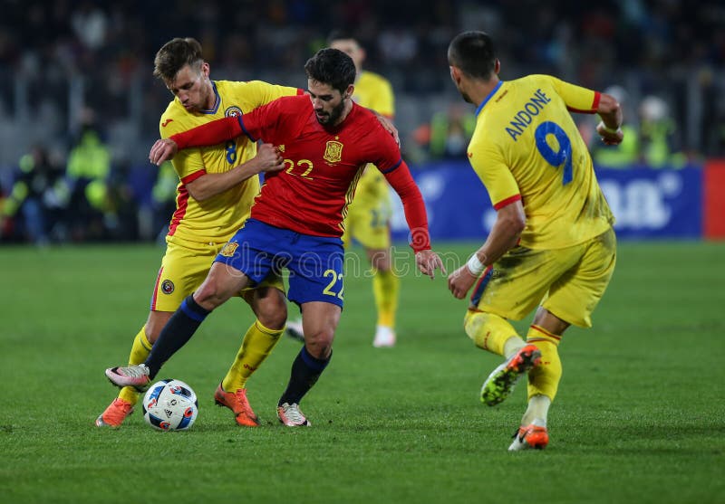 FUTEBOL - ROMÊNIA Contra Spain Foto de Stock Editorial - Imagem de ...