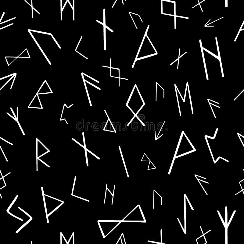 Runes. Black Runic Alphabet. Old Norse, Icelandic and German. Vector ...