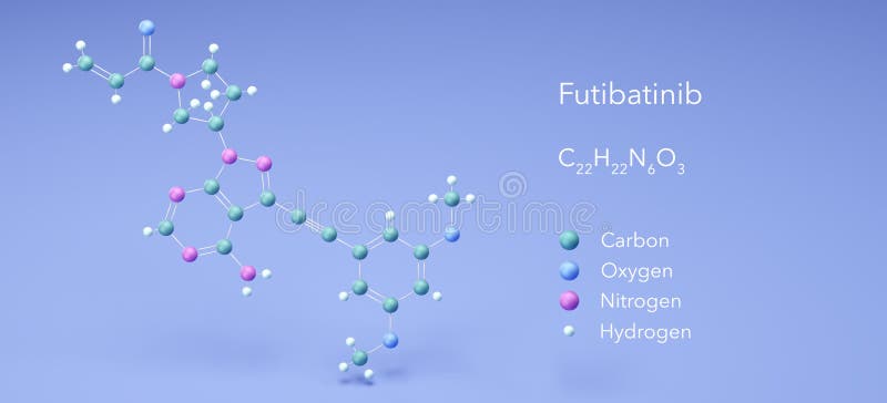 Futibatinib Molecule, Molecular Structures, C22h22n6o3 3d Model ...