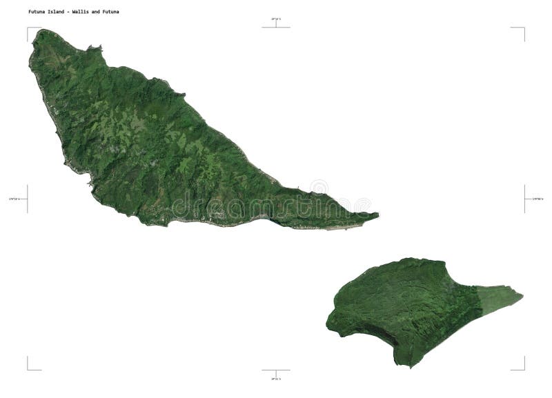 Futuna Island - Wallis and Futuna Shape on White. High-res Satel Stock ...