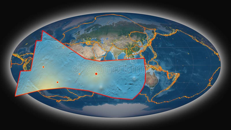 Futuna Plate Presented, Mollweide Projection - Satellite Stock ...