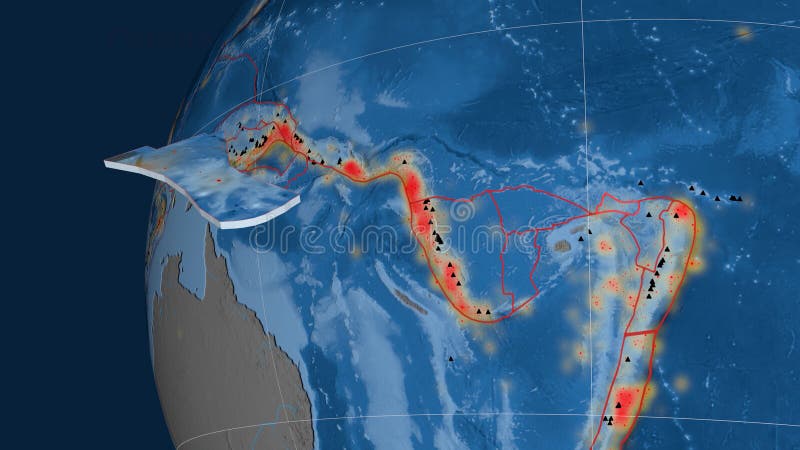 Futuna Plate Presented - Topo and Bathy Stock Illustration ...