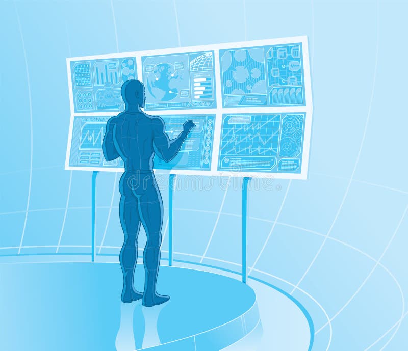 Panneau De Commande Futuriste Cinq Illustration de Vecteur ...