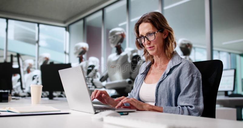 In the Future, AI stock image. Image of replace, employee - 382997077