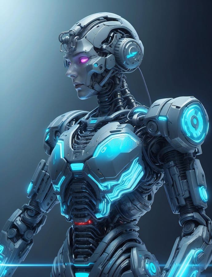 Future AI Robots and Cyborgs Stock Illustration - Illustration of human ...