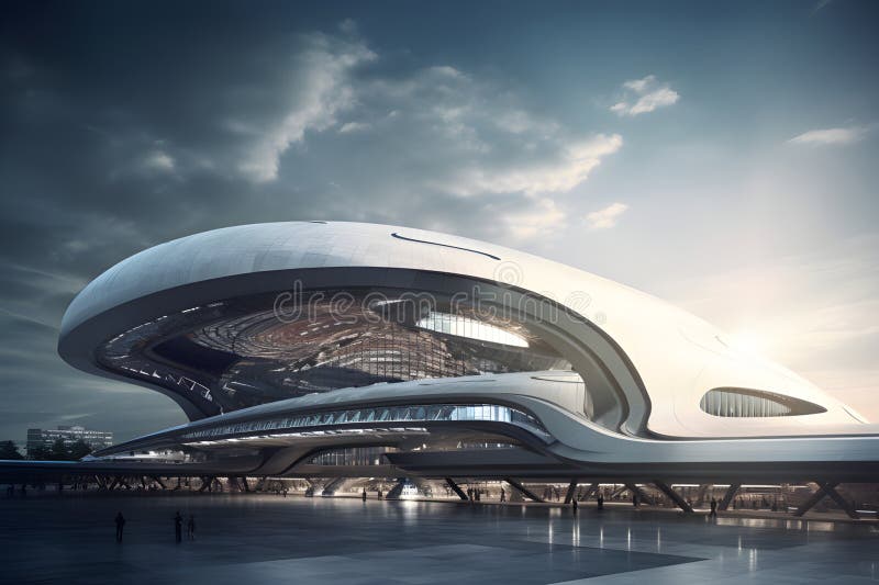 Future Airport, Concept of Future. Generative AI Stock Illustration ...