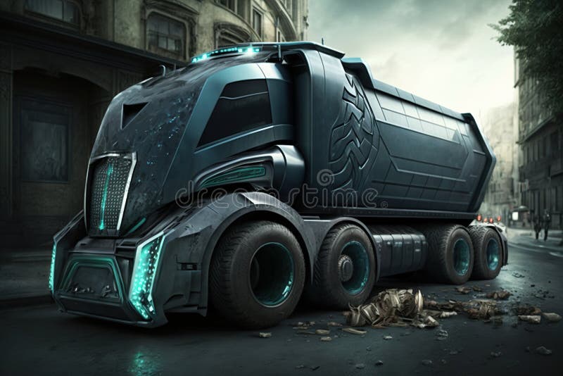 Autonomus Garbage Truck, Created with Generative AI Technology Stock ...