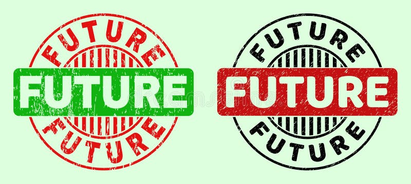FUTURE Round Bicolor Seals - Grunged Surface Stock Vector ...