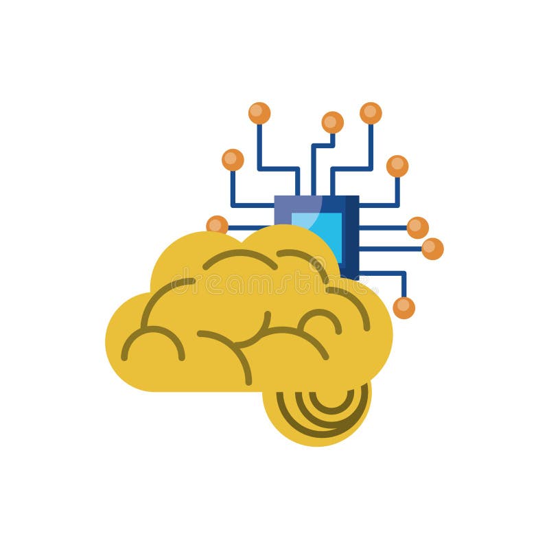 Future Brain Icon Flat Design Stock Vector - Illustration of vector ...