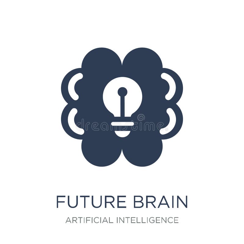 Future Brain Icon. Trendy Flat Vector Future Brain Icon on White Stock ...