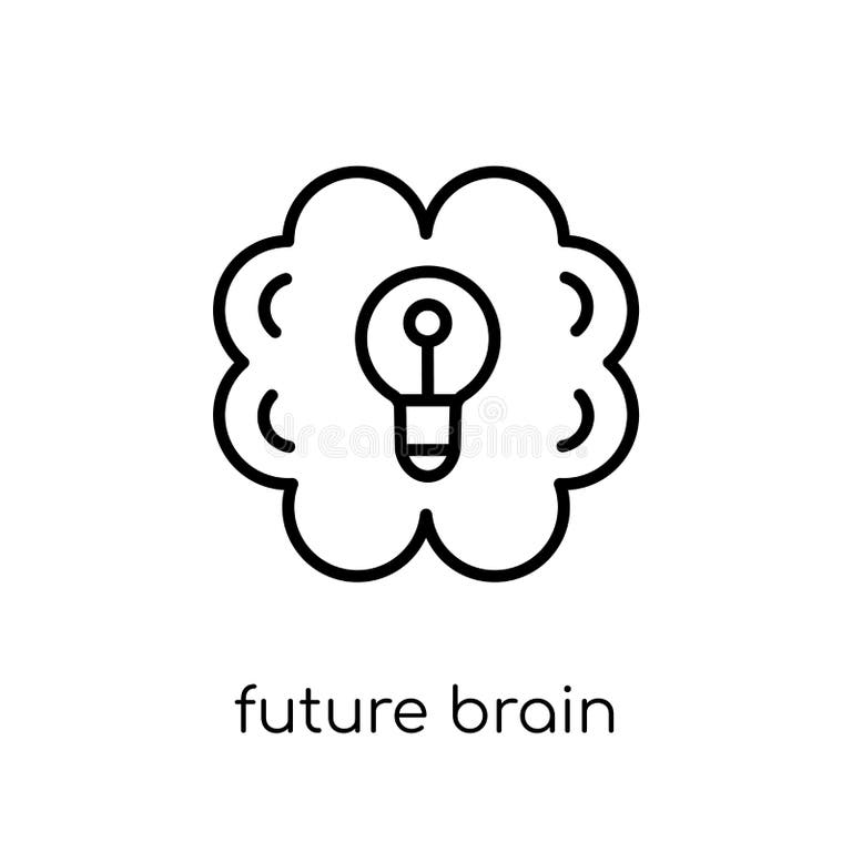 Future Brain Icon. Trendy Modern Flat Linear Vector Future Brain Stock ...