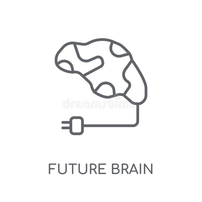 AI Brain Linear Icon - Vector Artificial Intelligence Sign Stock Vector ...