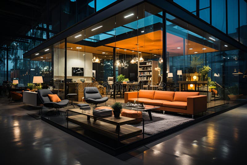 Future Bright and Fashionable Interior Store in Modern Mall Stock ...