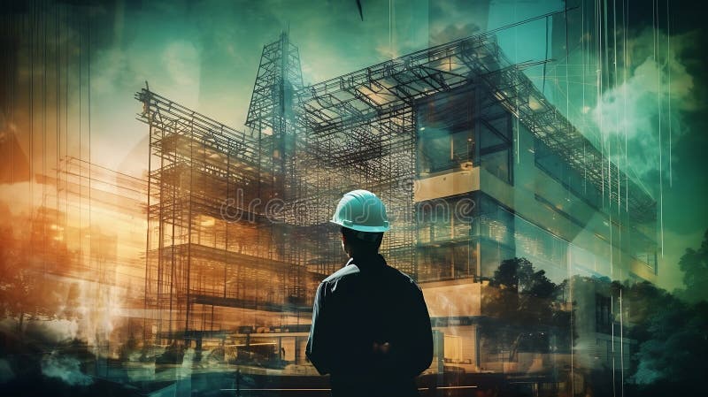 5Future_building_construction_engineering_project Stock Illustration ...