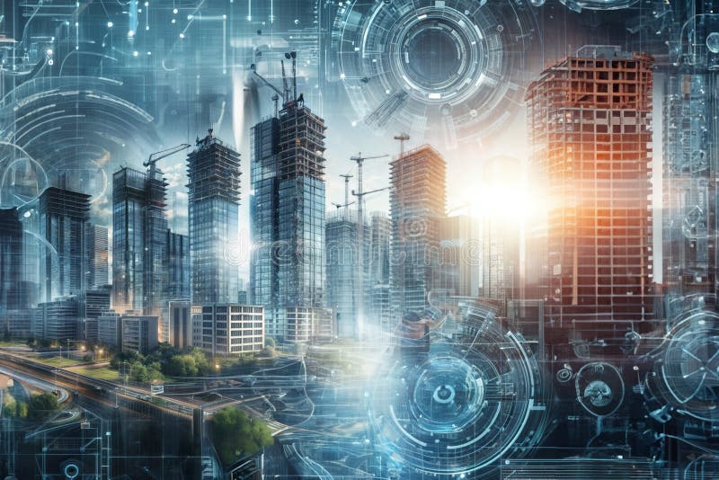 Future Building Construction Engineering Project Concept with Double ...