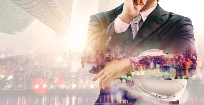 Future Building Construction Engineering Project. Stock Image - Image ...