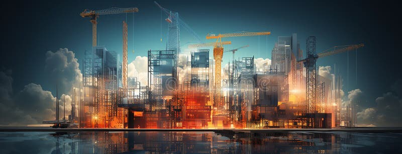 Future Building Construction Stock Illustration - Illustration of ...