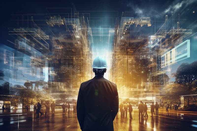 Future Building Construction Engineering Project Concept with Double ...