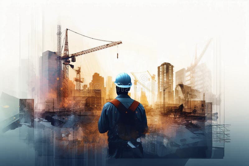 Future Building Construction Engineering Project Concept with Double ...