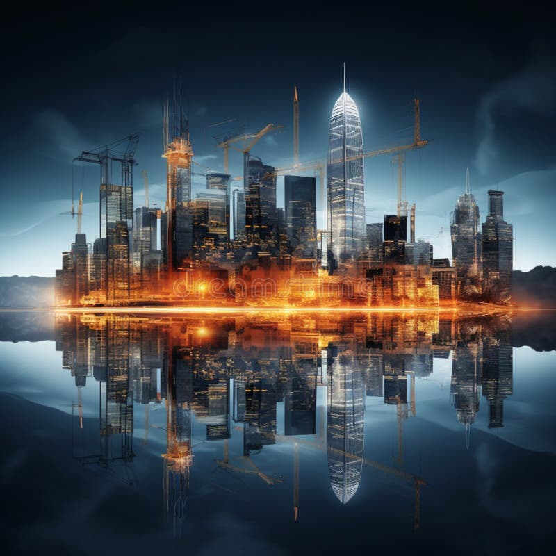 Future Built Today Double Exposure Melds Engineering, Architecture, and ...