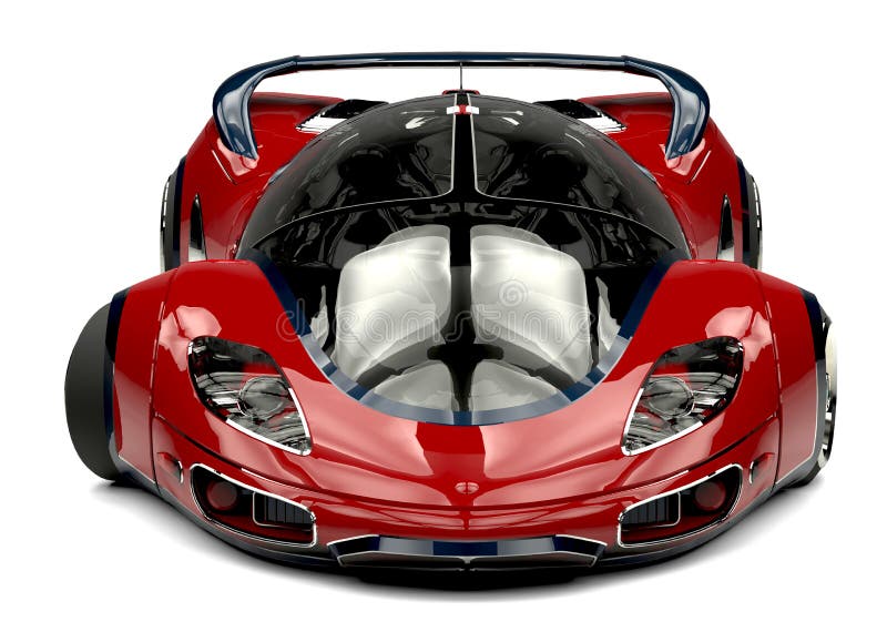 Future car front view stock illustration. Illustration of automobile ...