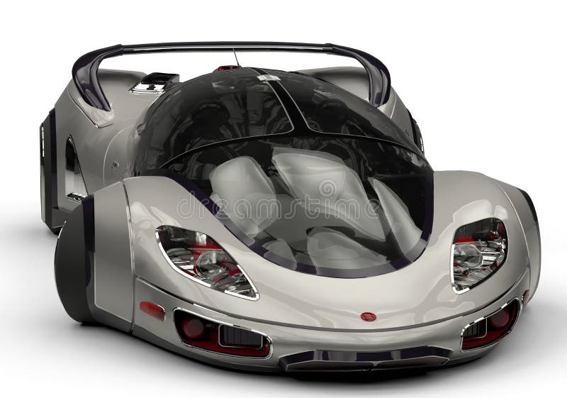Future car silver front stock illustration. Illustration of motor ...