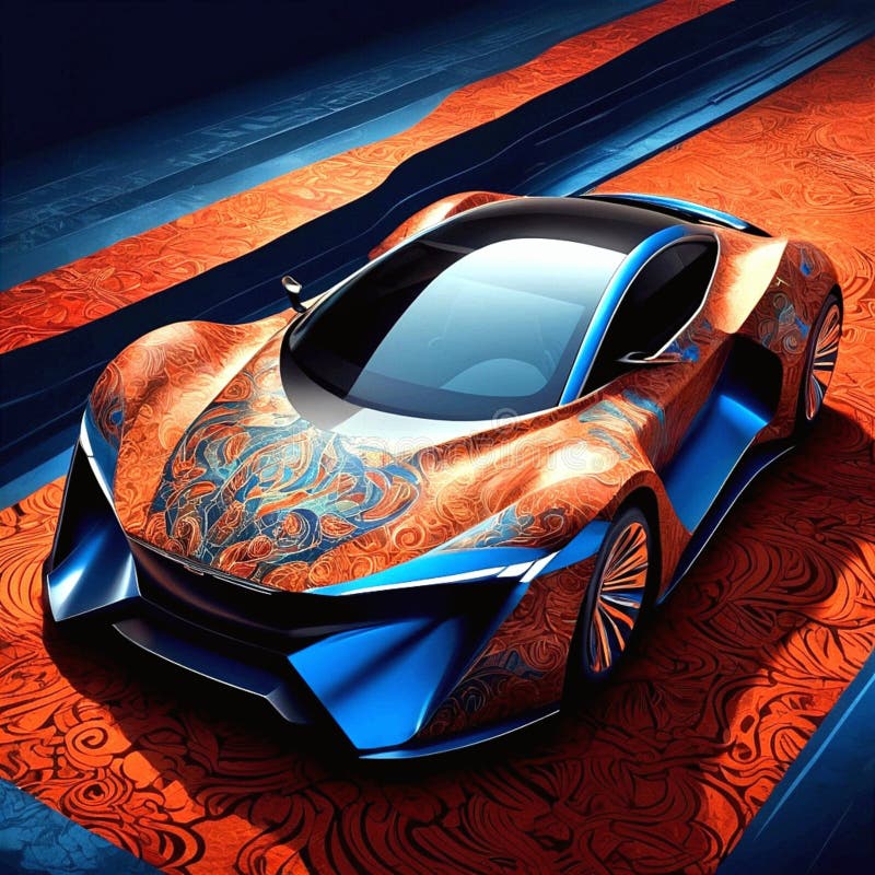 Future Cars Use a Traditional Batik Theme Stock Illustration ...