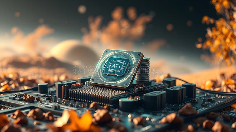 Future Chip: a Quantum Processor with Complex Circuits Stock ...