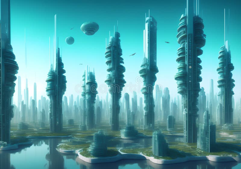 Future Cities, Generative AI Illustration Stock Illustration ...