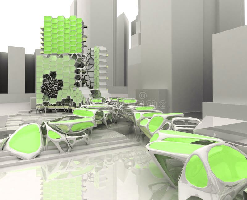 Future city stock illustration. Illustration of fiction - 4562391