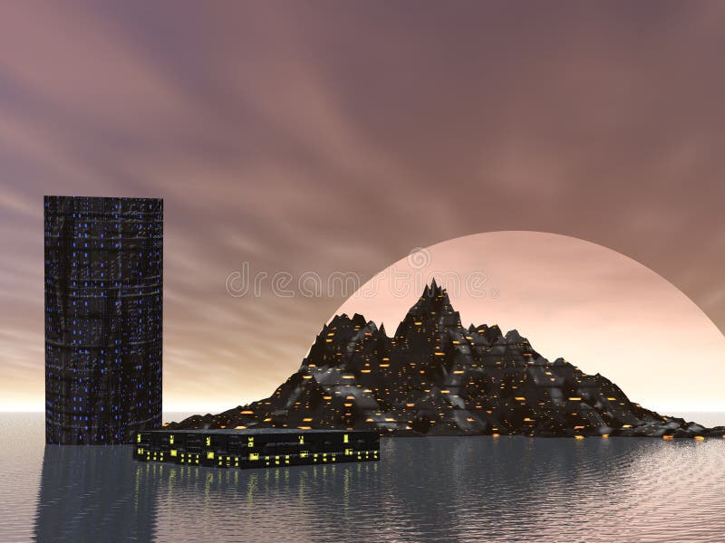 Future City stock illustration. Illustration of landmark - 7780444