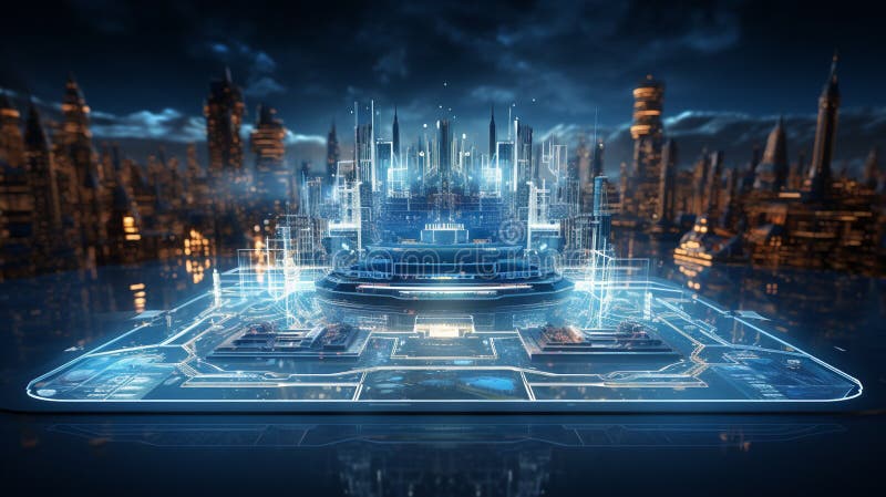 Future City on the Coast.3d Render Generative AI Stock Illustration ...