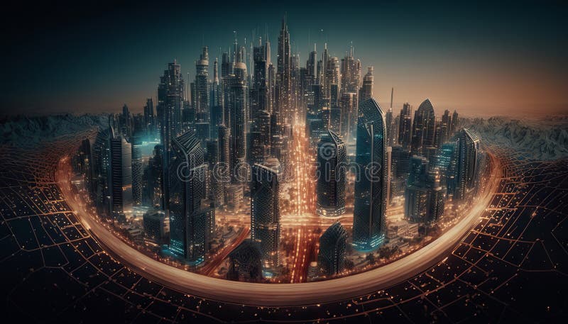 Future City Concept. Generative AI Stock Illustration - Illustration of ...