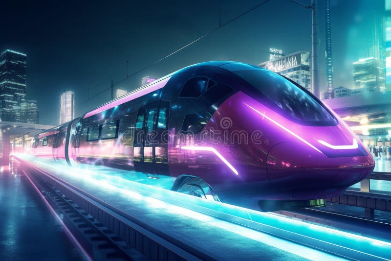 Future City Train. Generate Ai Stock Image - Image of future, dynamic: 275611445