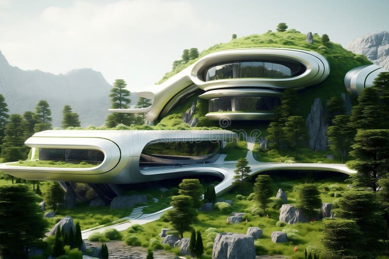 A Future City with Unique Technology. Future and Technology Concept ...