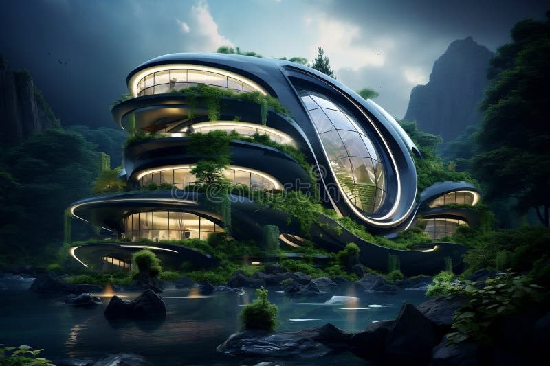 A Future City with Unique Technology. Future and Technology Concept ...