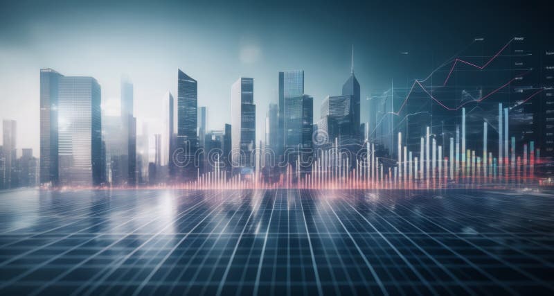 Future Cityscape - a Vision of Urban Tech Integration Stock ...