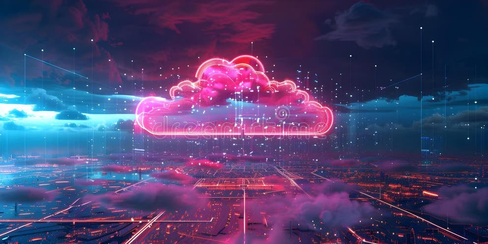 The Future of Cloud Computing: Digital Storage Transfer and Big Data Processing. Concept Cloud ...