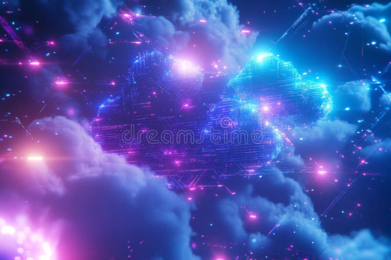 Future Cloud Infrastructure Unveiled Stock Illustration - Illustration ...