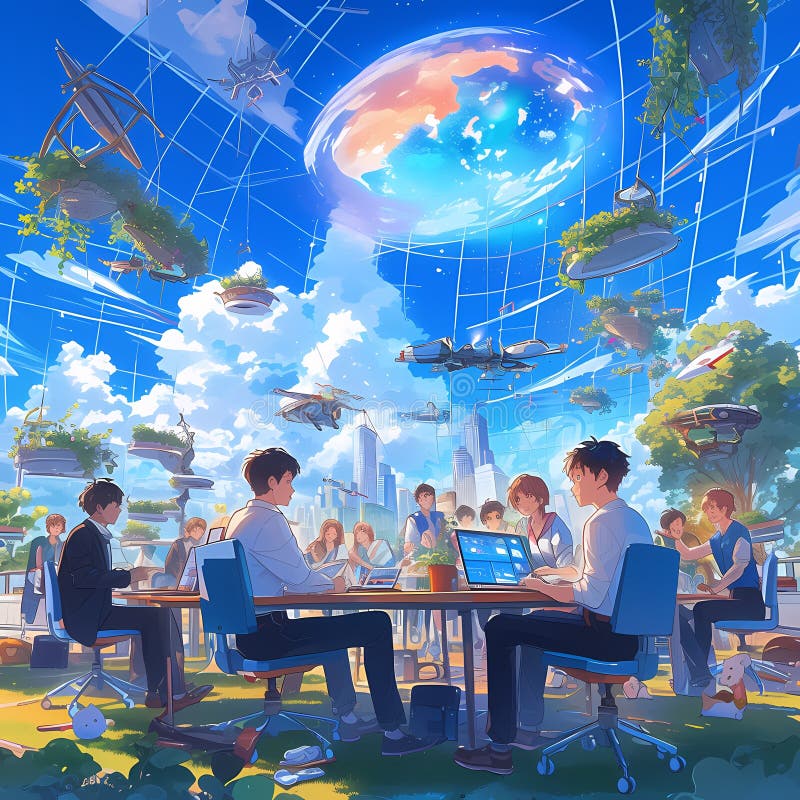 The Future of Collaboration: a Visionary Artwork for Adobe Stock Stock ...