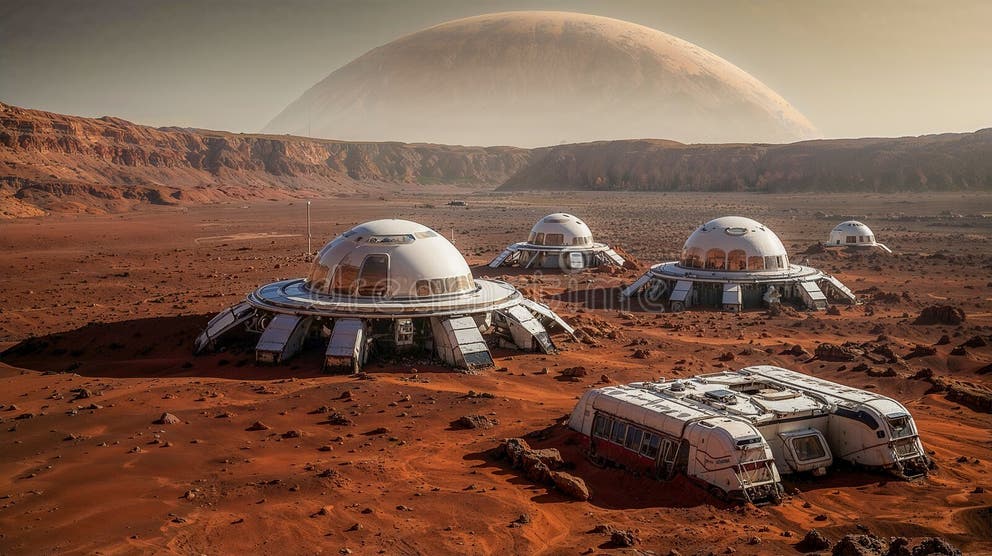 Future Colonization on Mars Showcases Advanced Habitats and Red ...