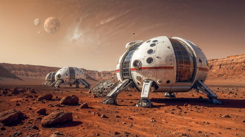 Future Colonization on Mars Showcases Advanced Habitats and Red ...