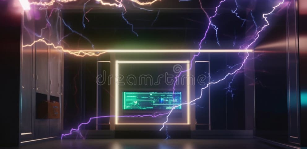 Future Colorful Lightning Technology Wave Network Connection Technology ...